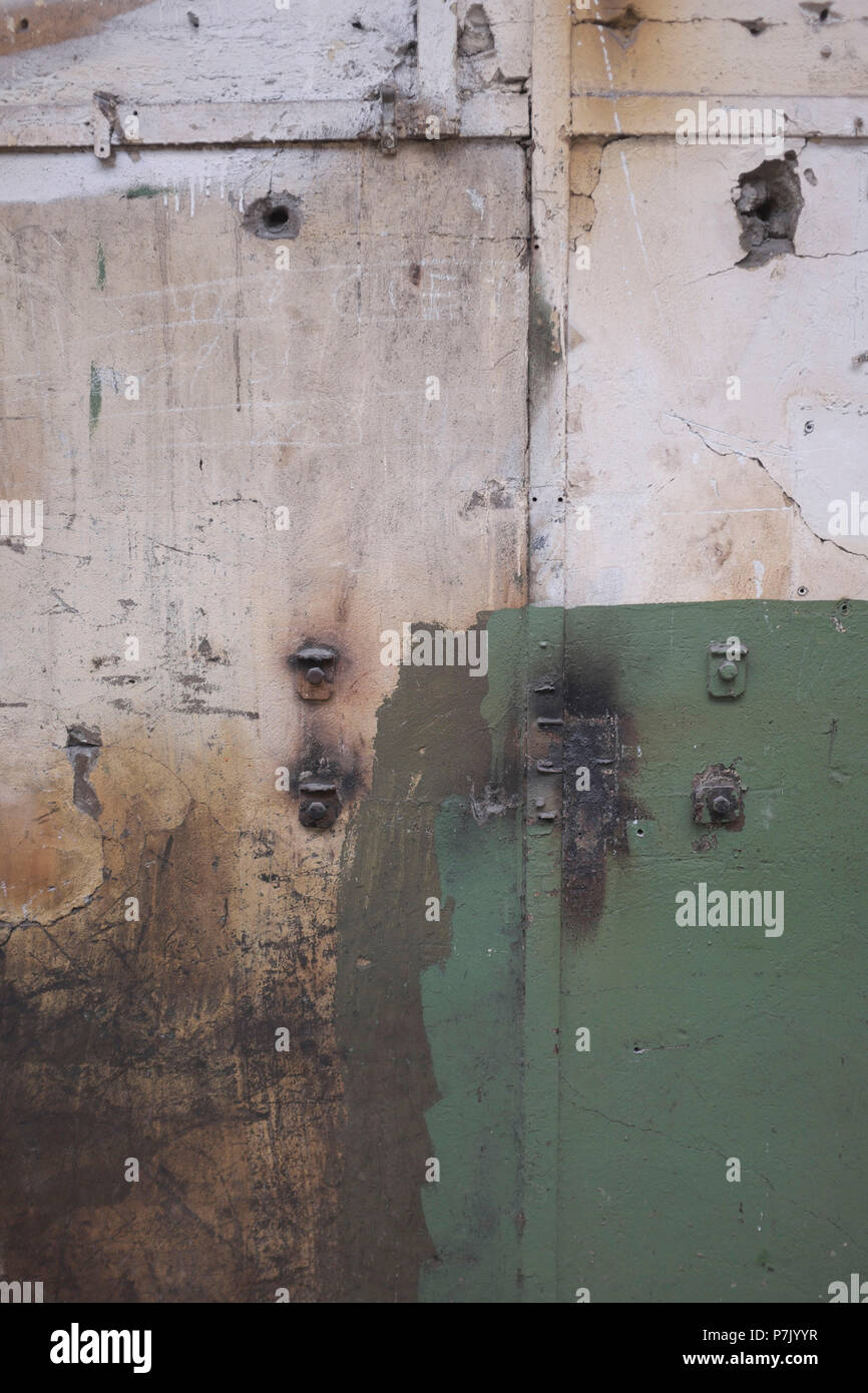 Blohm & Voss shipyard, old metal gate, rusty, weathered Stock Photo - Alamy