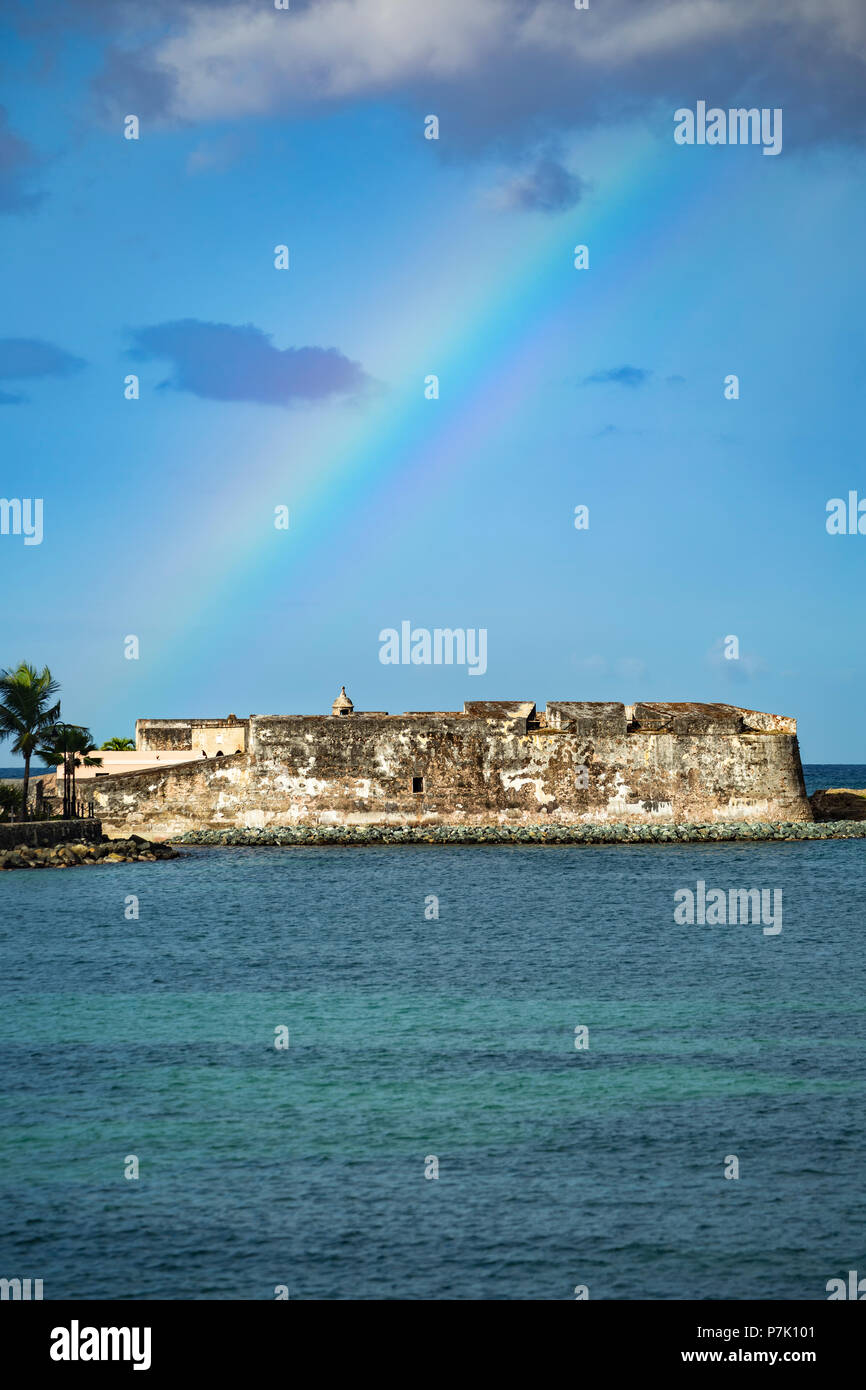 Rainbow over San Geronimo de Boqueron Castle and Condado Lagoon, San ...
