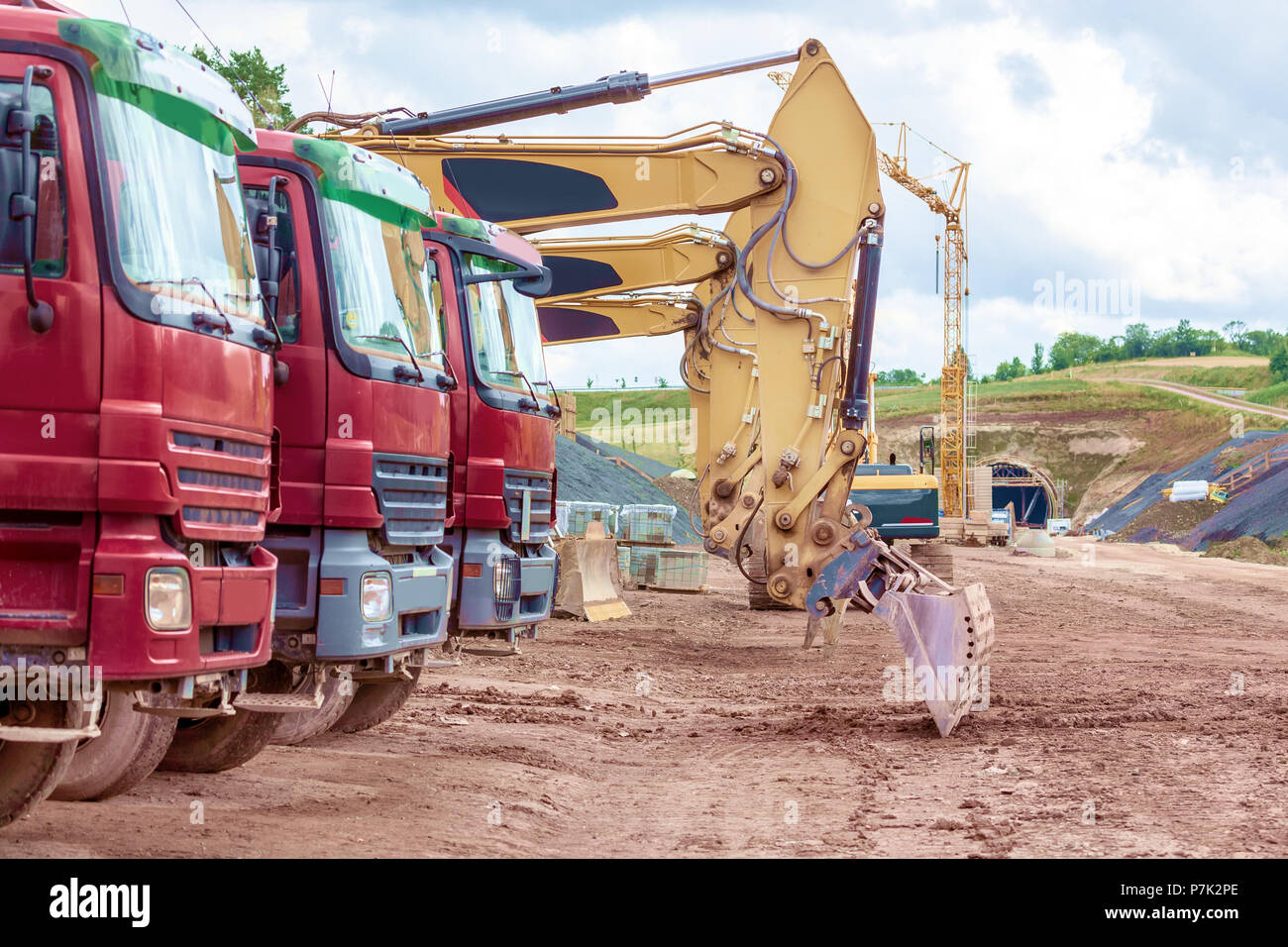 Construction of a neu motorway section Stock Photo - Alamy