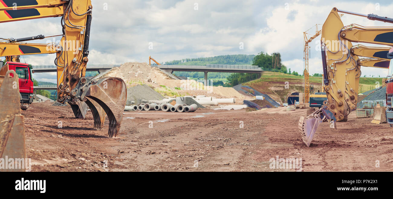 Construction of a neu motorway section Stock Photo - Alamy