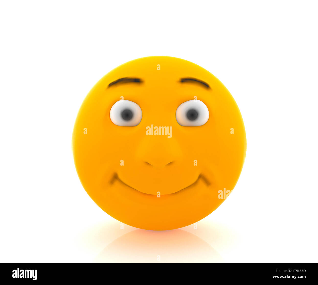 Yellow smiling round face, 3D rendering Stock Photo - Alamy