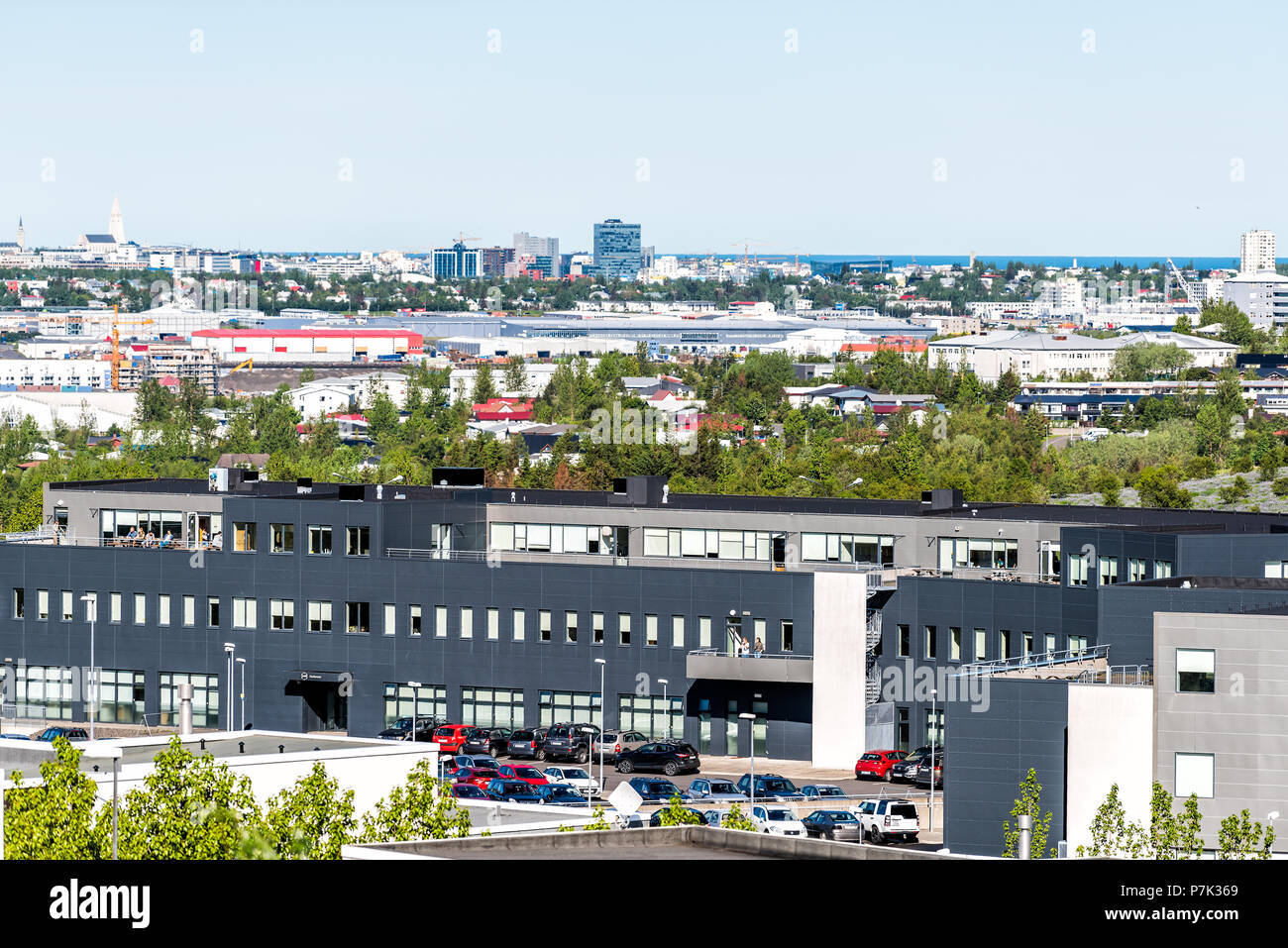 Reykjavik, Iceland - June 20, 2018: Aerial cityscape or skyline of ...