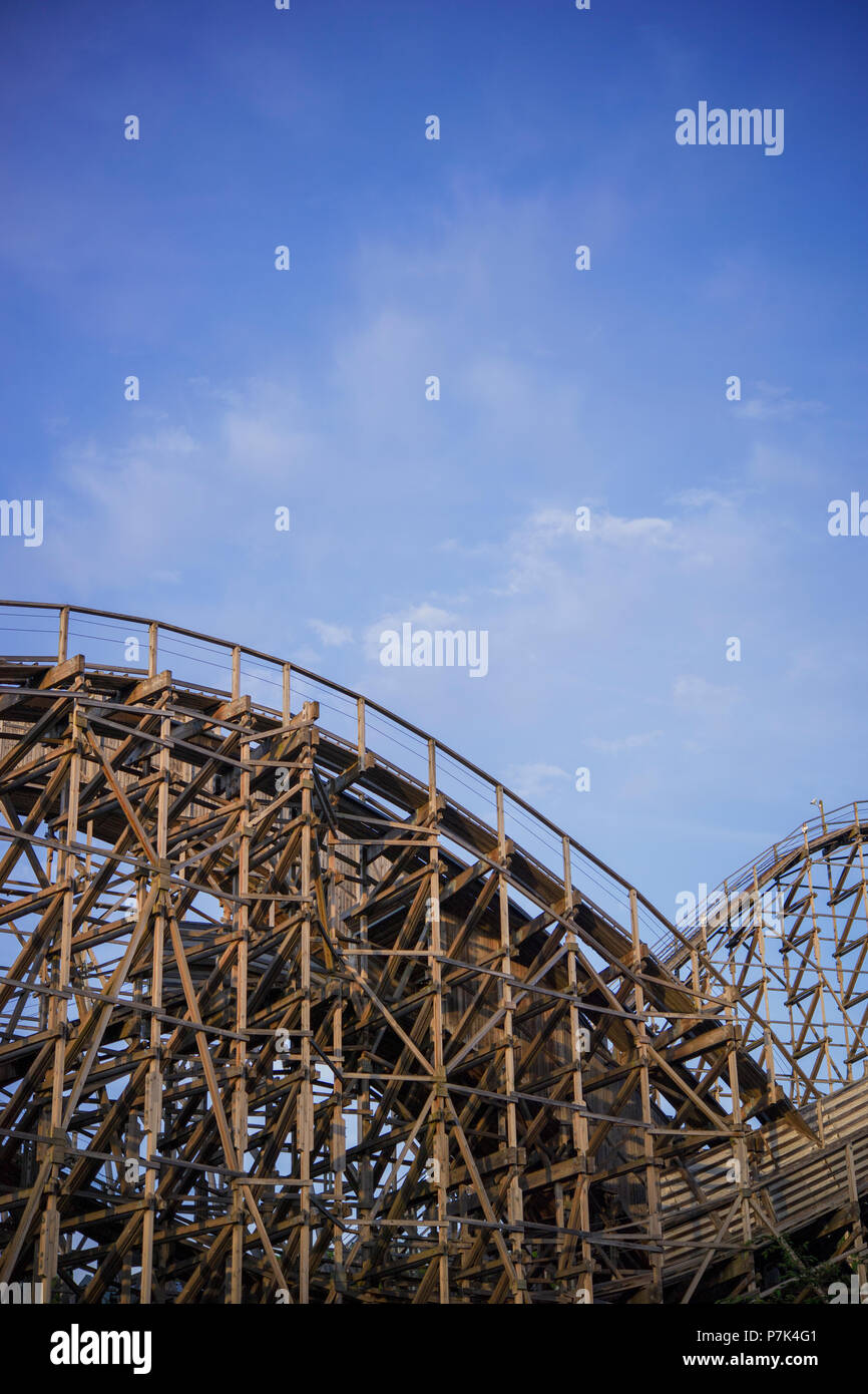 Wooden rollercoaster at the Liseberg theme park in Gothenburg, Sweden ...
