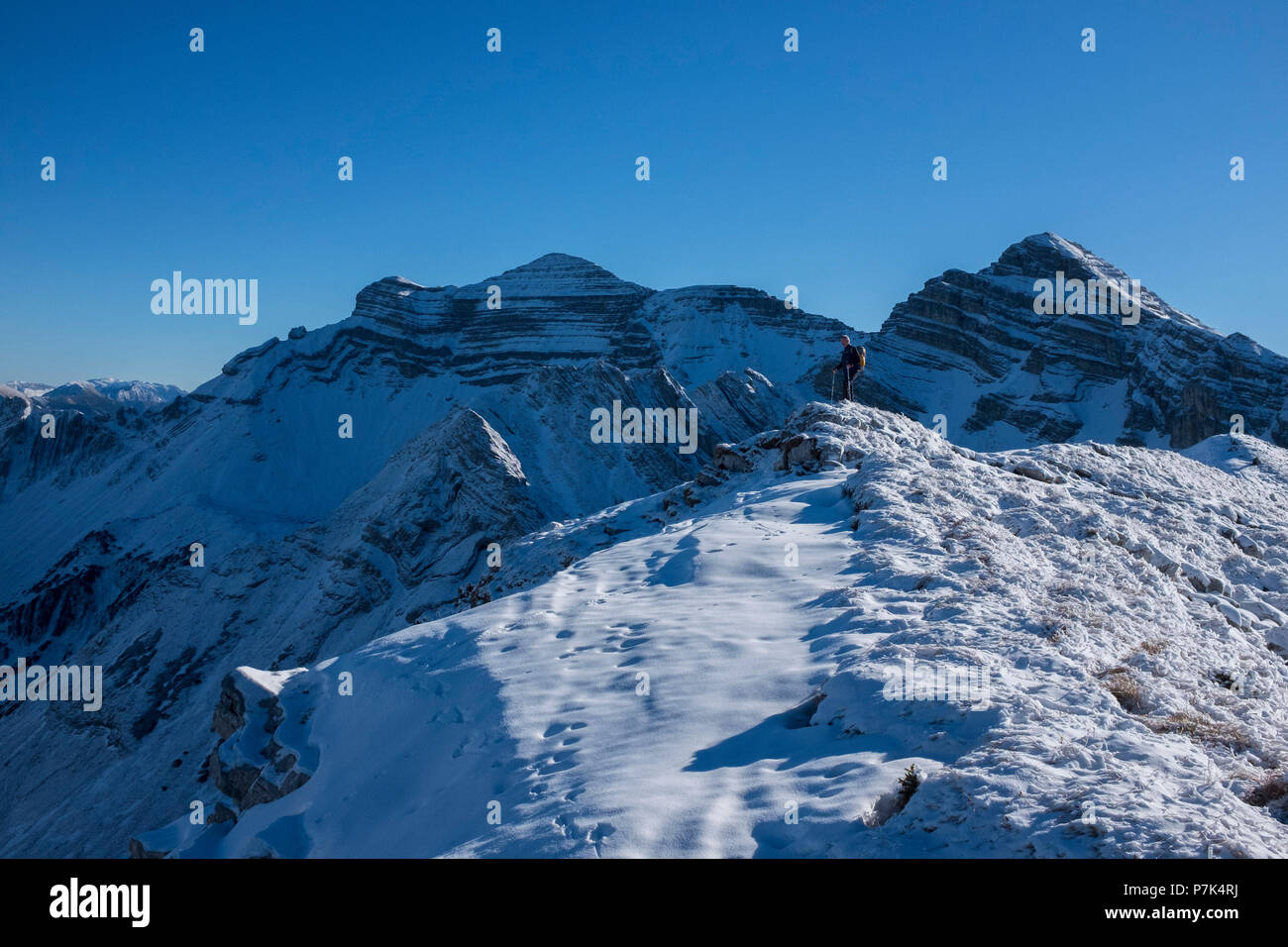 Winter hike to the Soiernspitze, Soierngruppe, close Mittenwald ...