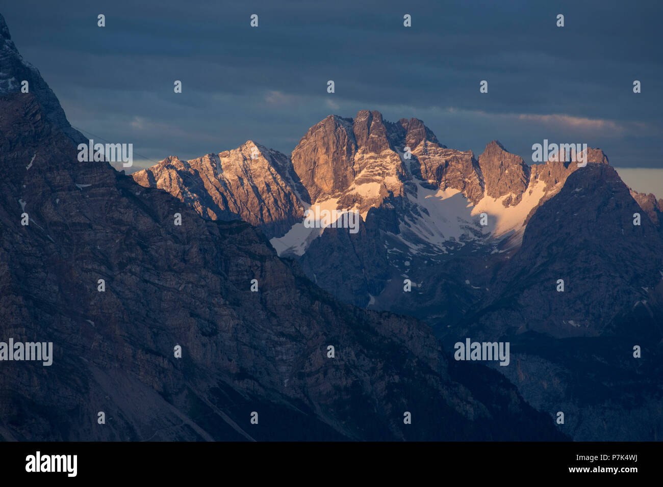 View from the Ziegspitz to the Grünstein, Mieming mountain range, Tyrol ...