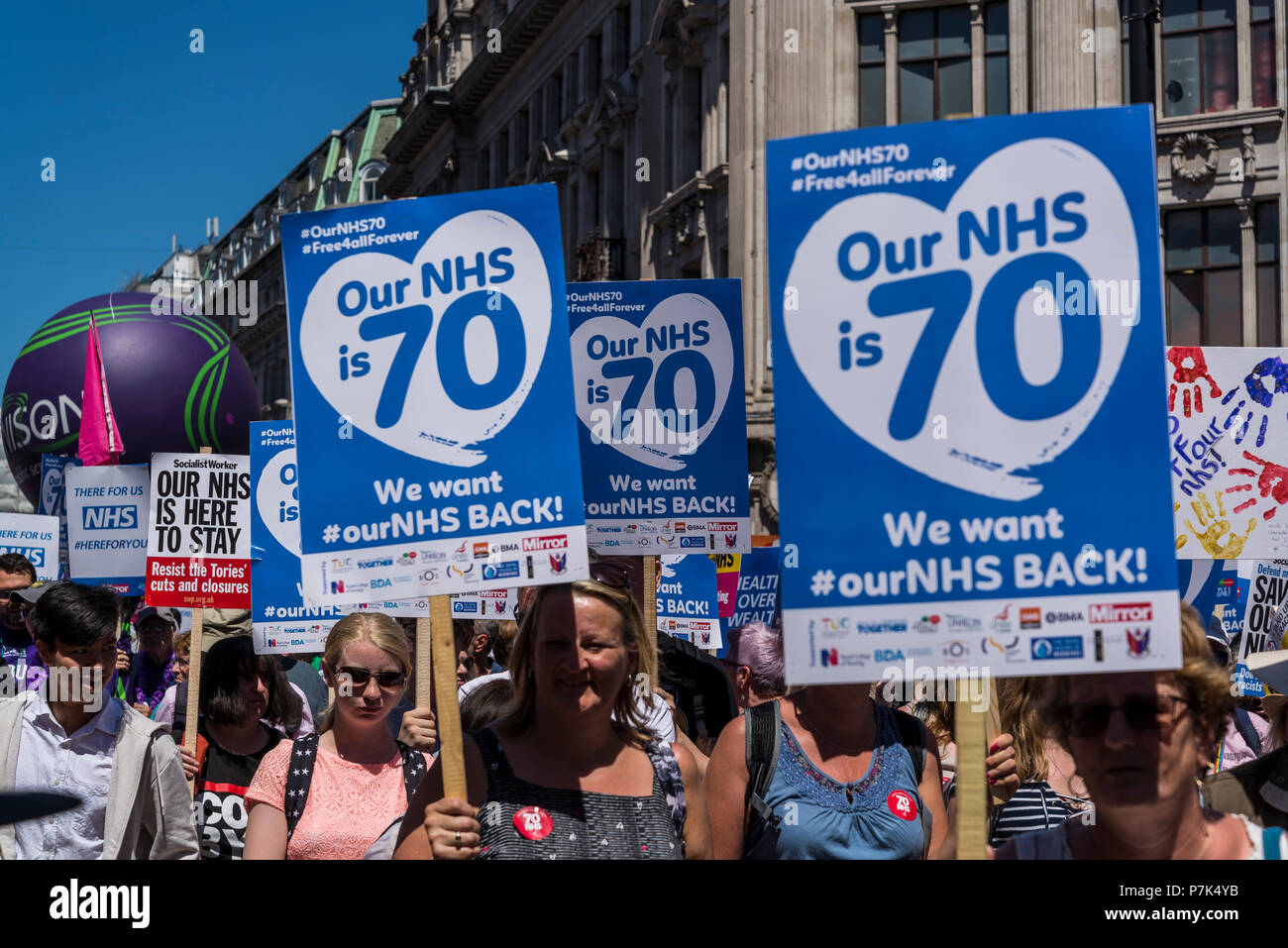 NHS 70th Anniversary March organised by People's Assembly, London, UK ...