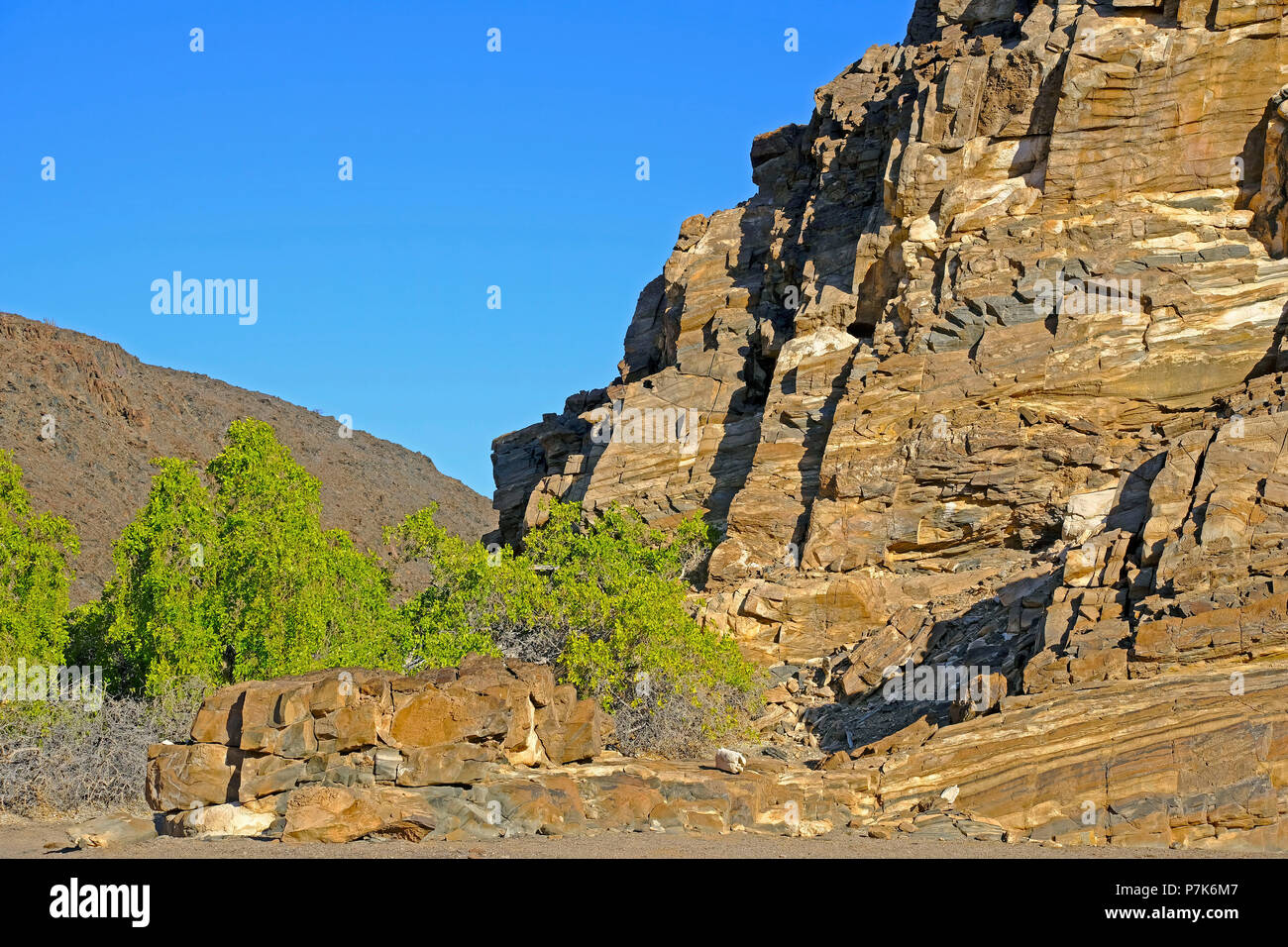 vertically unfolded, ancient, coloured river deposits in layered ...