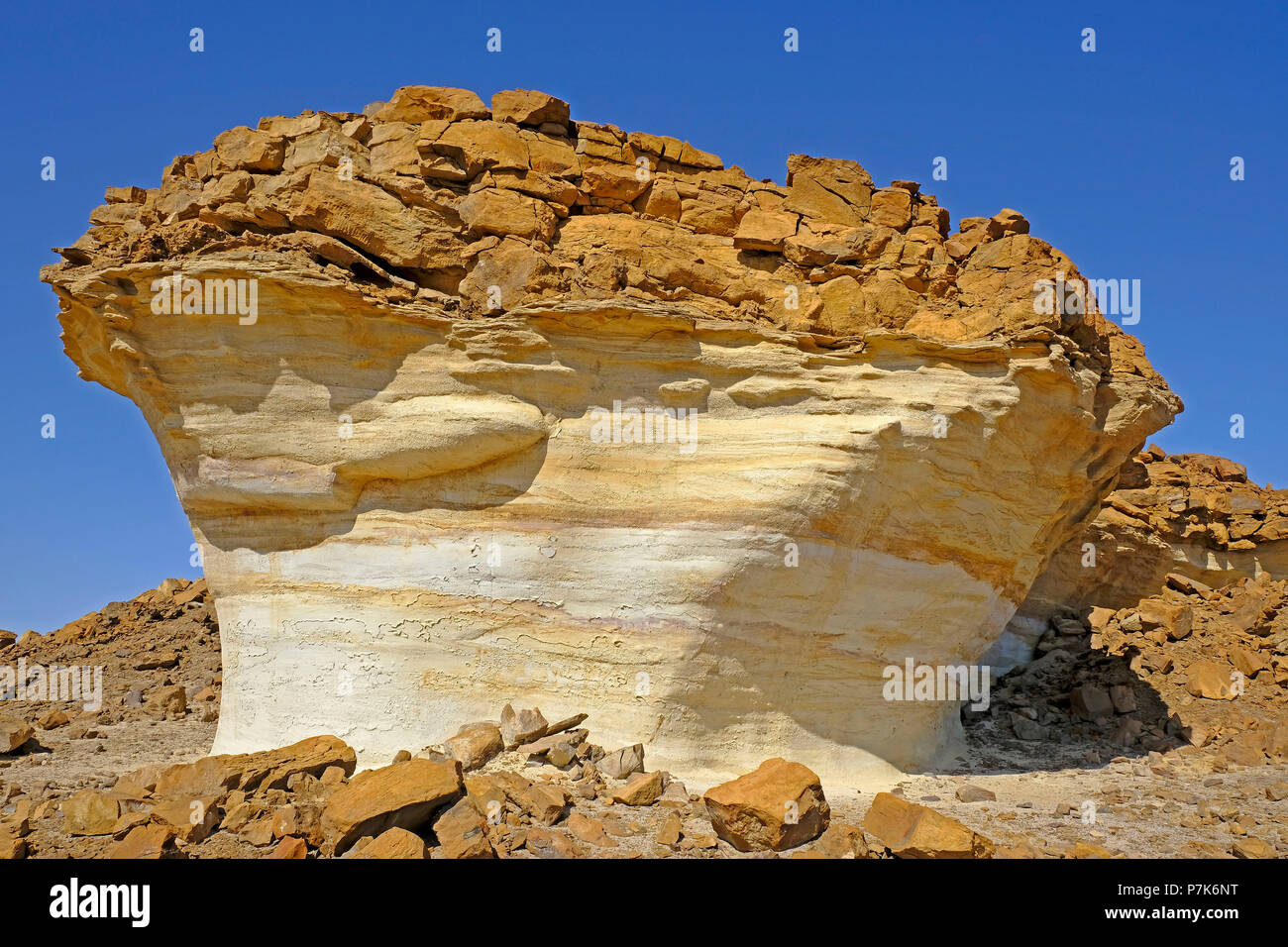 uncovered, colorfully banded, sandstone cliffs on the steep bank of a ...