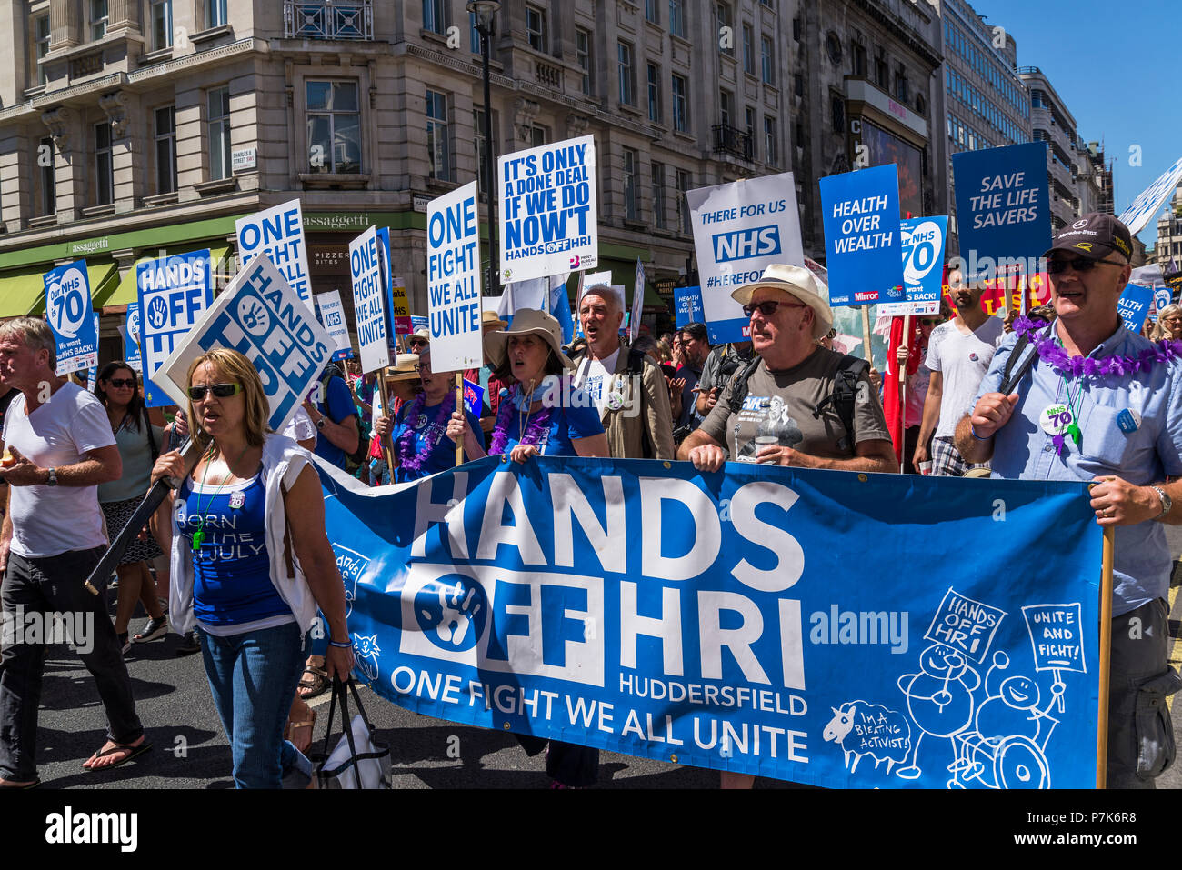 NHS 70th Anniversary March organised by People's Assembly, Hands off ...