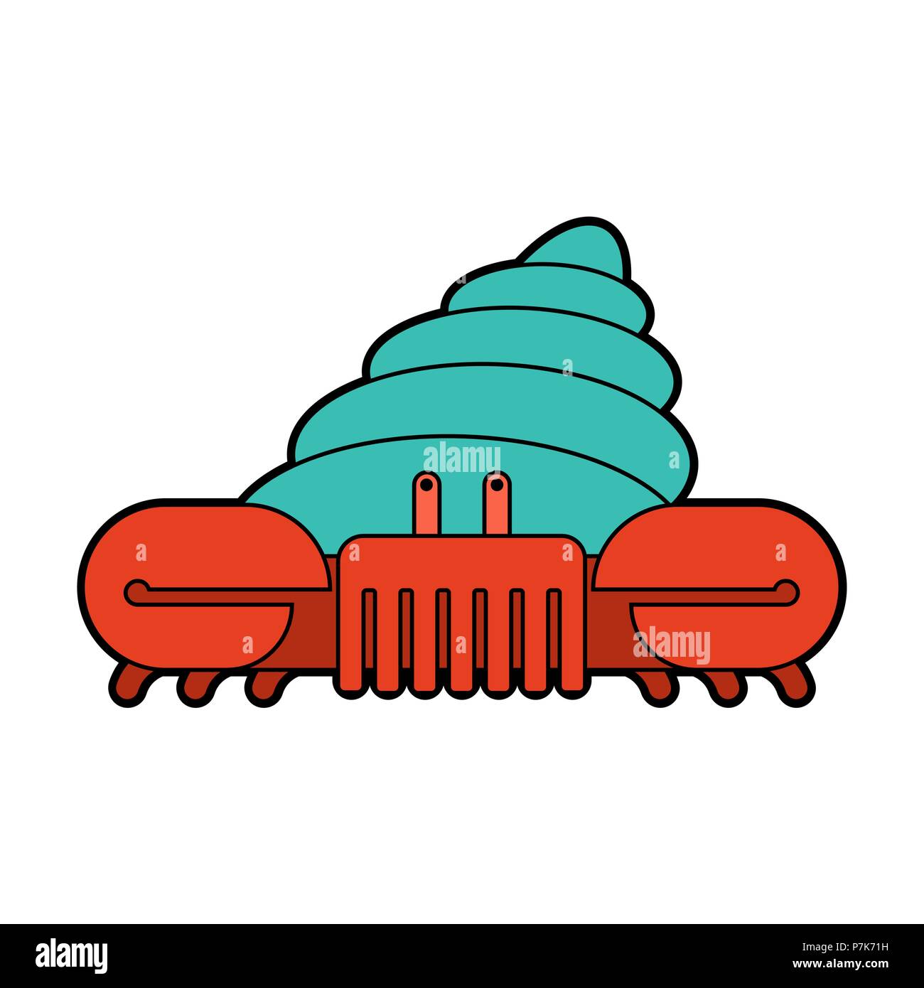 Crab hermit isolated. Crab in shell. Marine animal Vector illustration ...