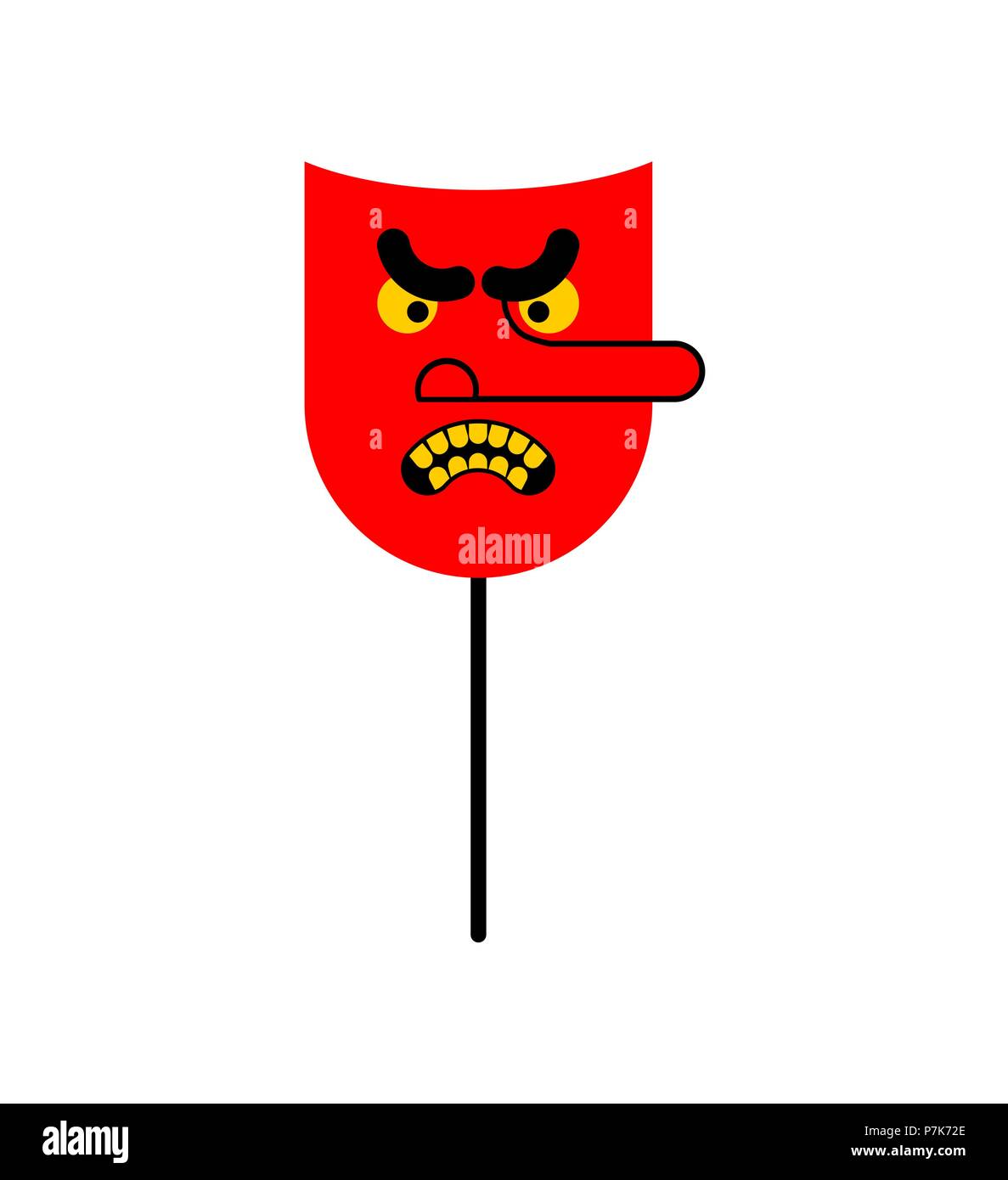 Evil red mask. face is bad. Vector illustration Stock Vector Image ...