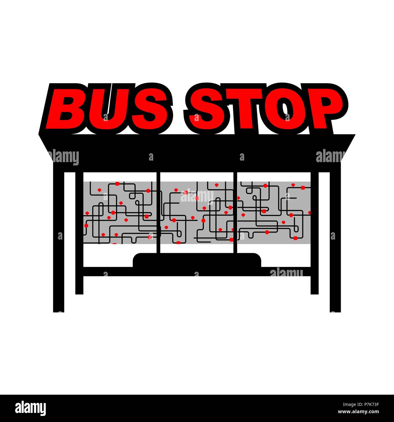Bus stop isolated. bus station Vector illustration Stock Vector Image ...