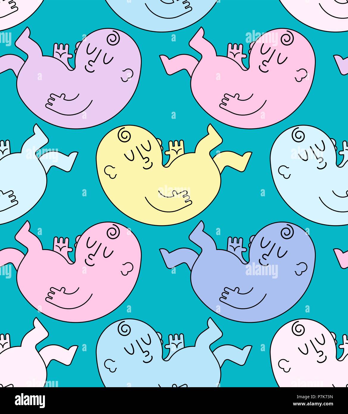 Newborn baby pattern seamless. embryo background vector illustration ...