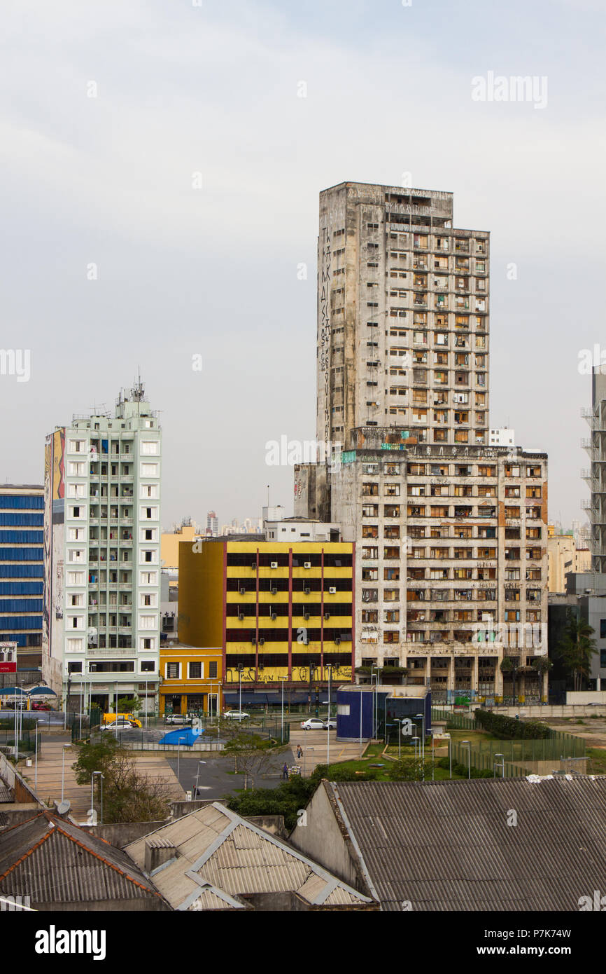 Huge abandoned building used by homeless people as the biggest vertical ...