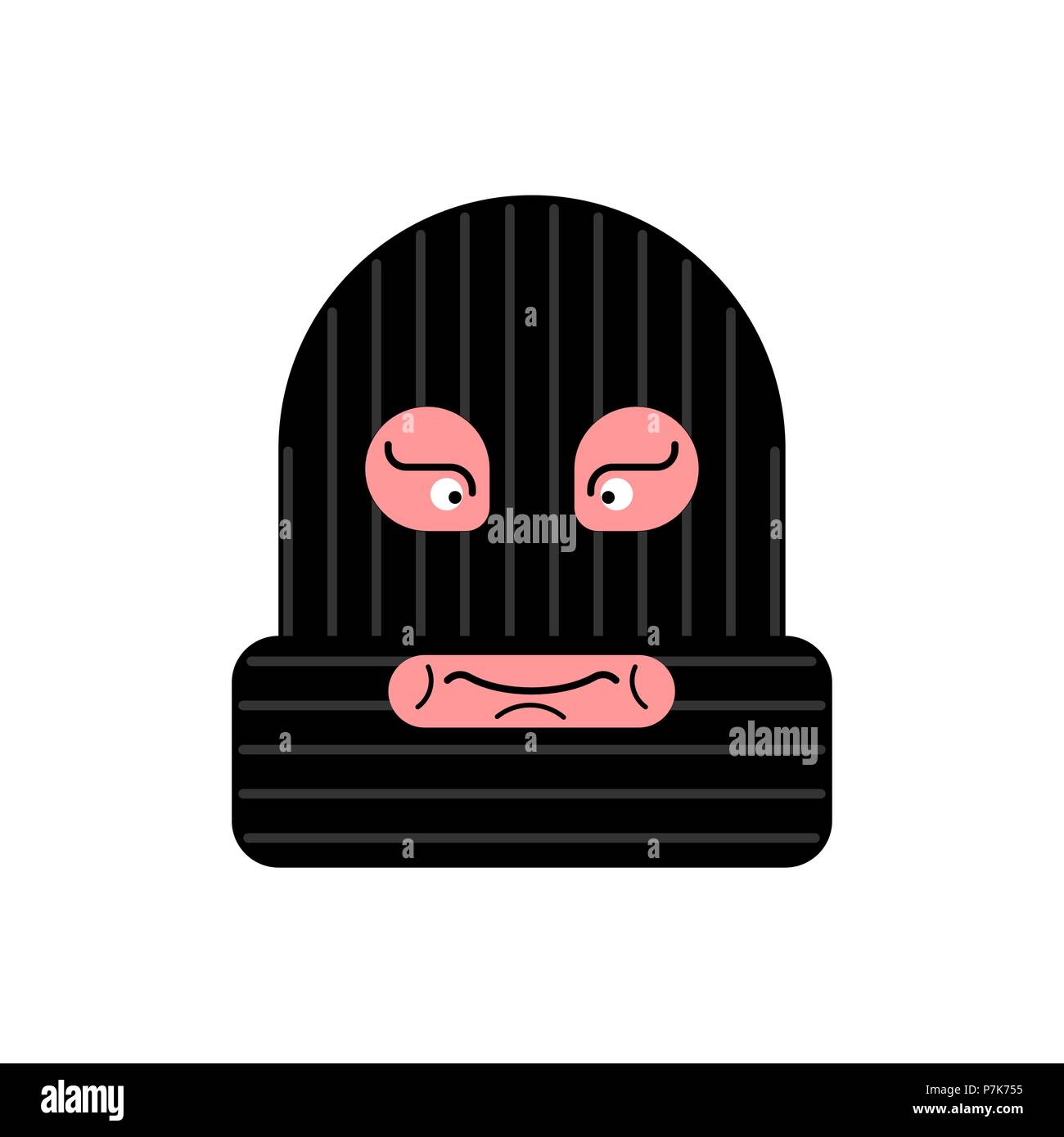 Robber face. Rogue head. Burglar hat. thief vector illustration Stock ...