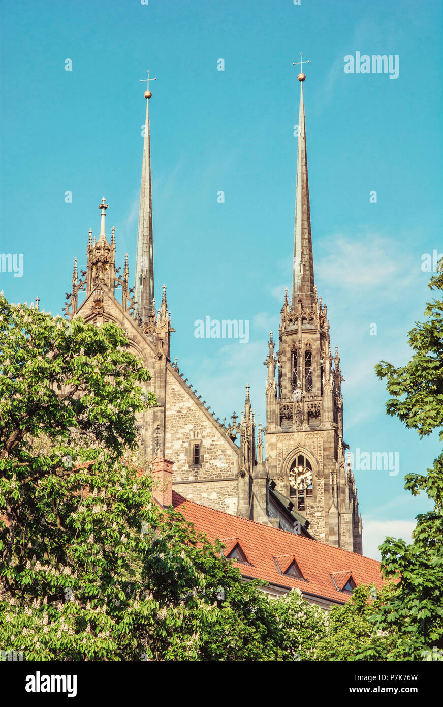 Famous Cathedral of St. Peter and Paul in Brno, Moravia, Czech republic ...