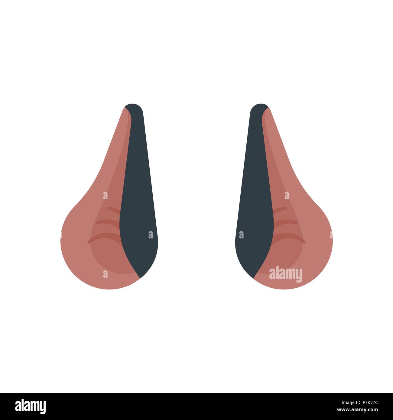 Ears bat isolated template. Night animal Vector illustration Stock ...