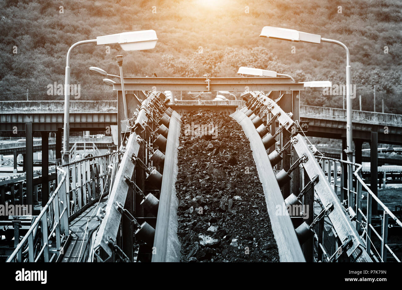 Coal conveyor system to the next step in the process of coal mining ...