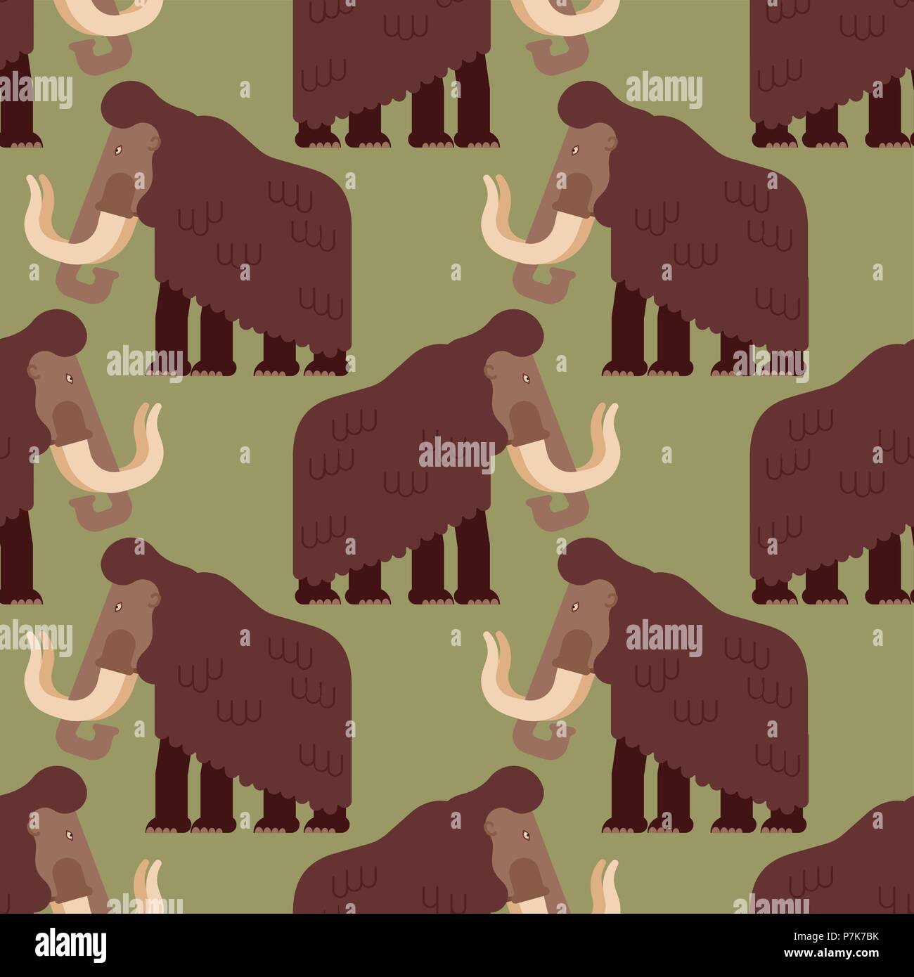 Mammoth pattern seamless. Prehistoric elephant background. Giant animal ...
