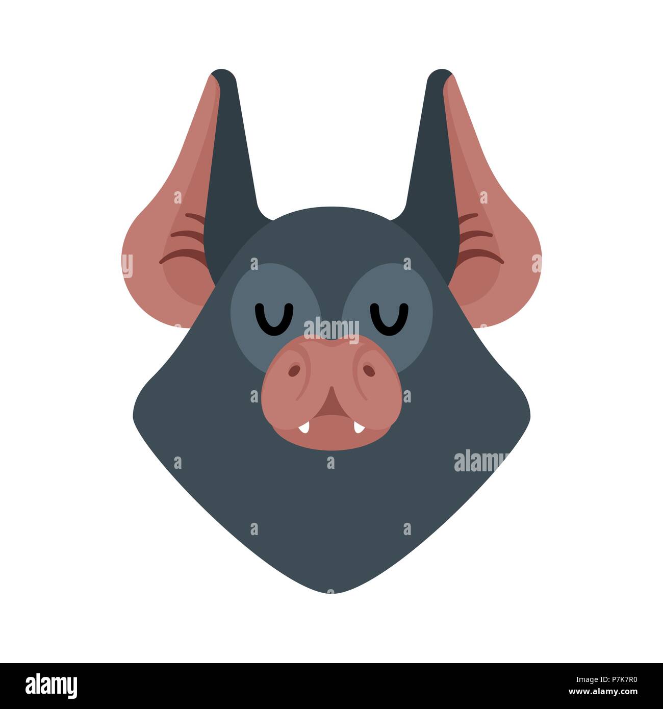 Bat face isolated. Night animals vampire. Vector illustration Stock ...