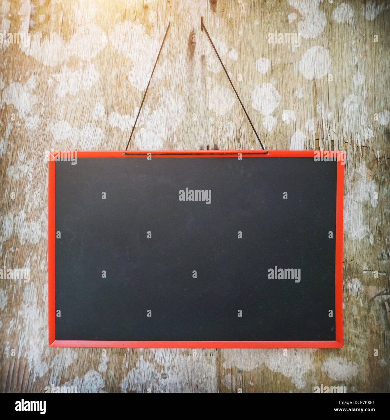 Red Blackboard is made of wood and hung decorations in the Resort Stock ...
