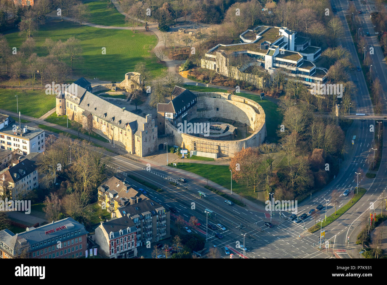 Broich Castle after the restoration next to the VHS Mülheim in Mülheim ...