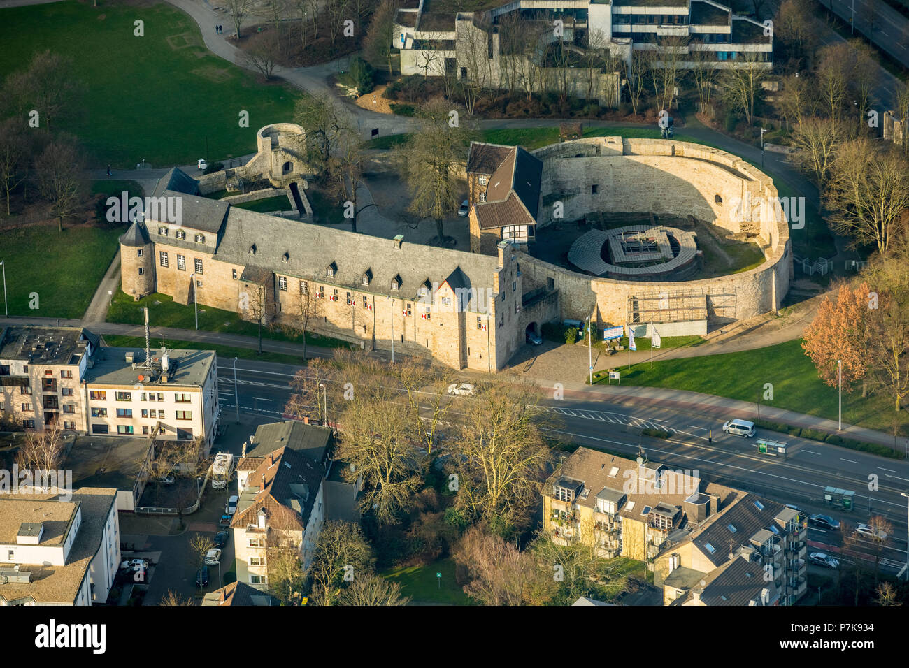 Broich Castle after the restoration next to the VHS Mülheim in Mülheim ...