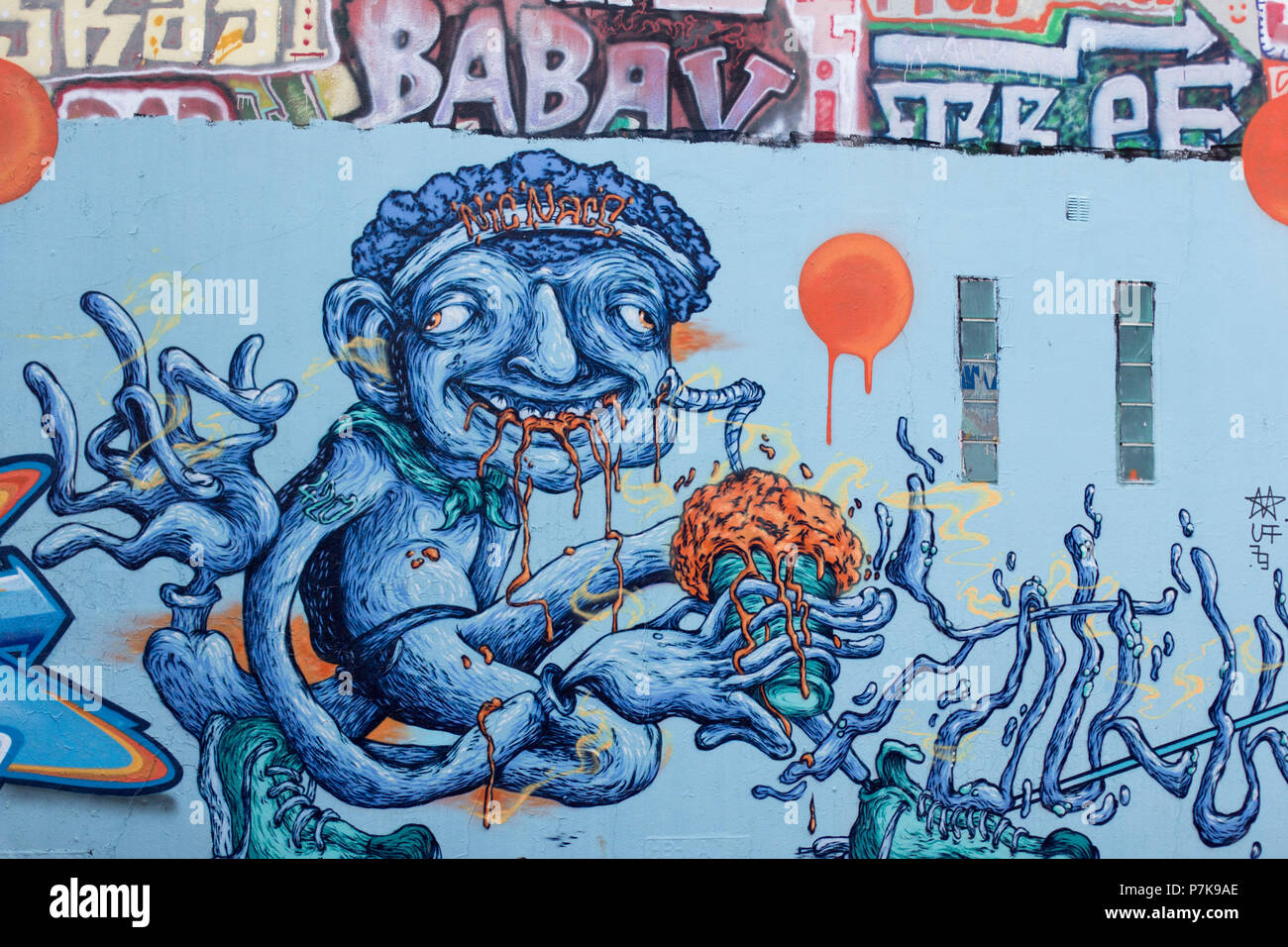 Artistic graffiti on a house wall Stock Photo - Alamy