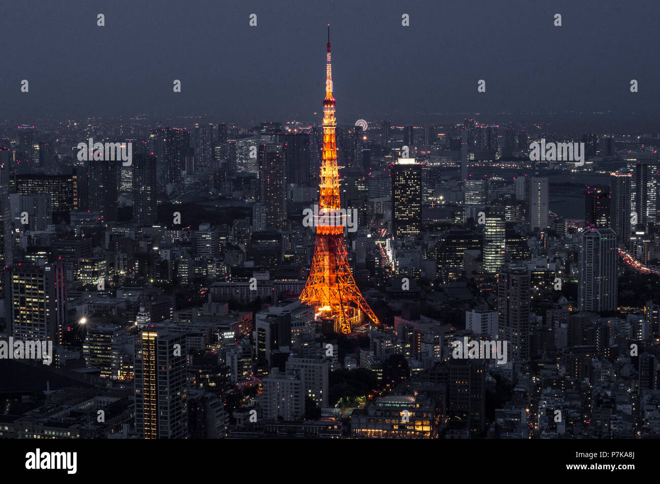 The Tokyo Tower at night Stock Photo - Alamy