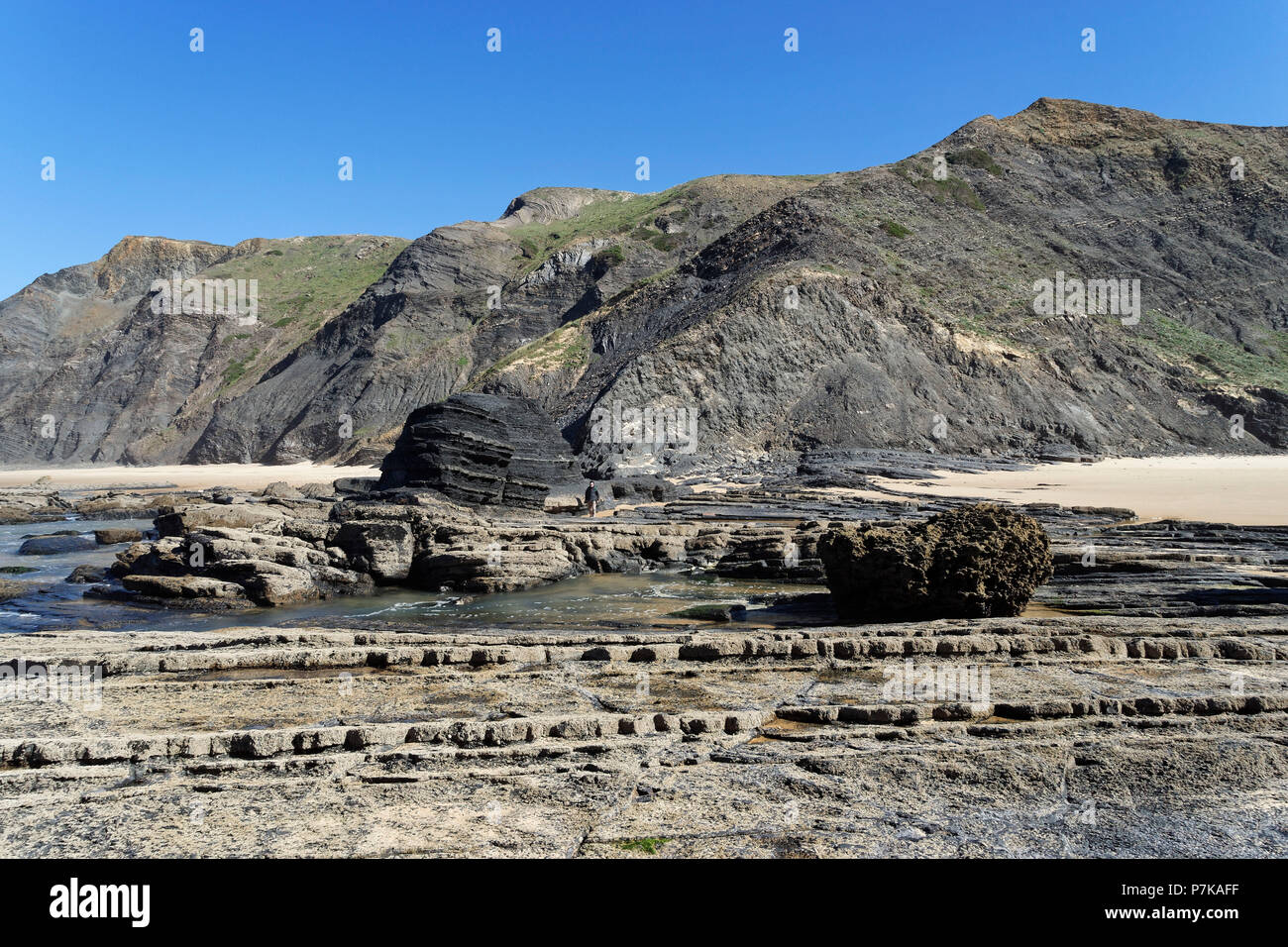 Praia da Cordoama and Praia do Castelejo on the Atlantic Ocean near ...