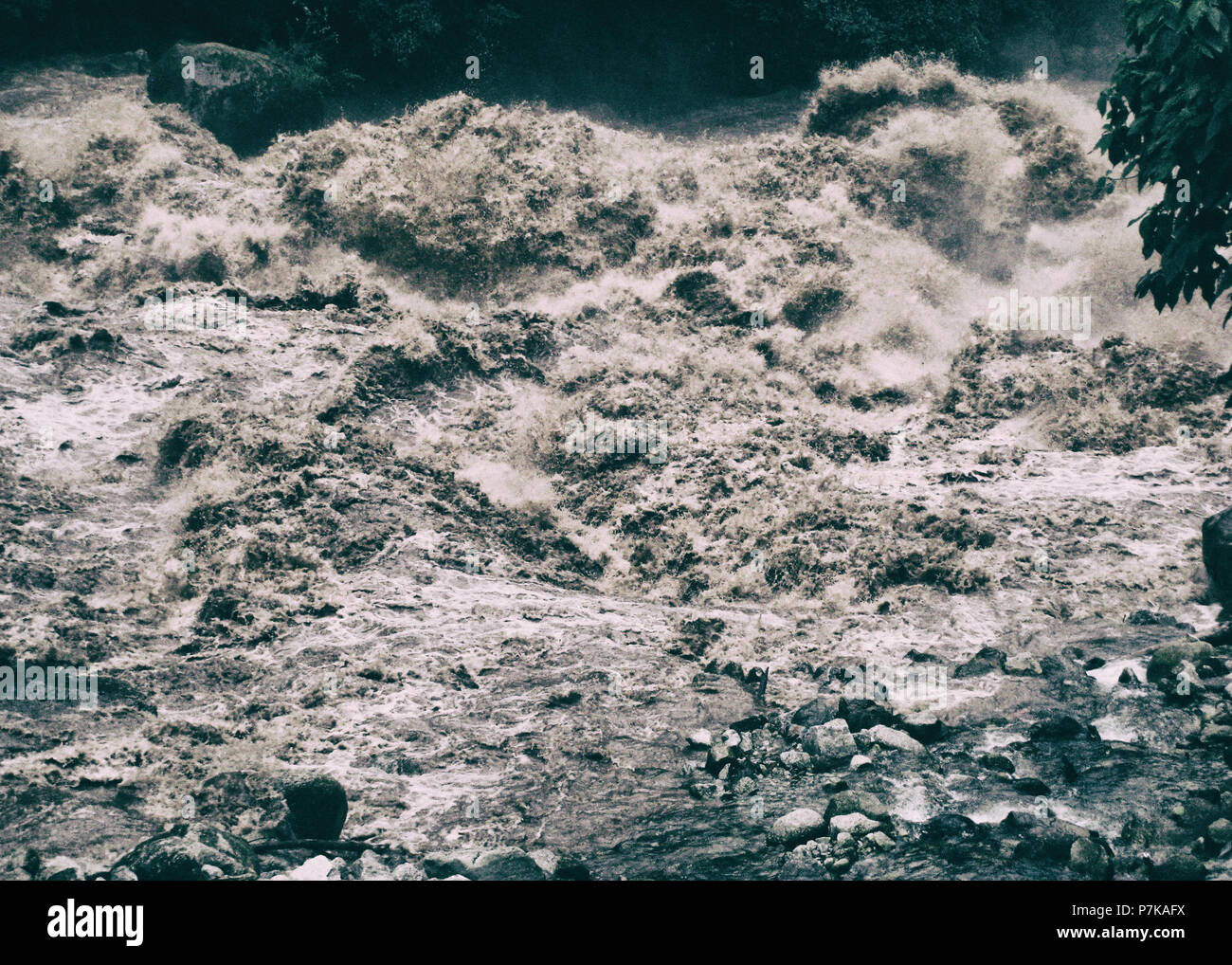 Urubamba River water flow near Ollantaytambo village in the Sacred ...