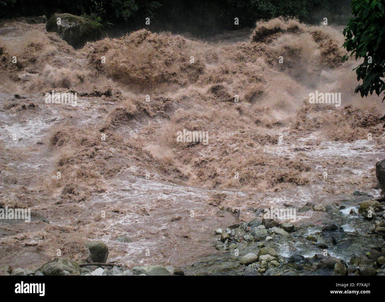 Urubamba River water flow near Ollantaytambo village in the Sacred ...