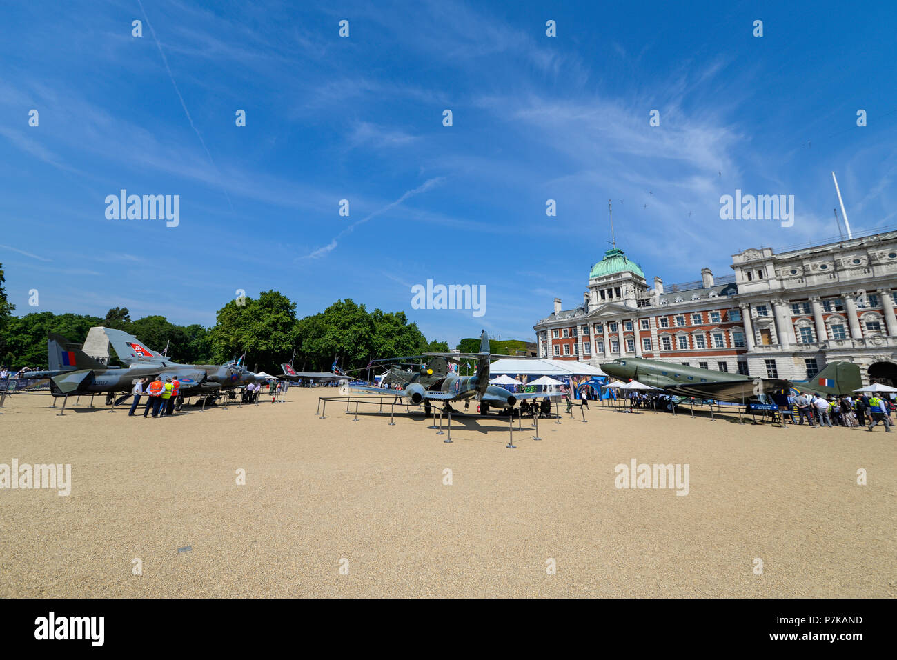 RAF100 Aircraft Tour Horse Guards Parade, London. Royal Air Force 100 centenary event. RAF 100 ...