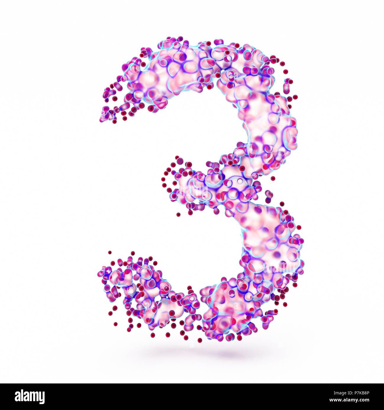 3D Number 3 with abstract biological texture Stock Photo - Alamy