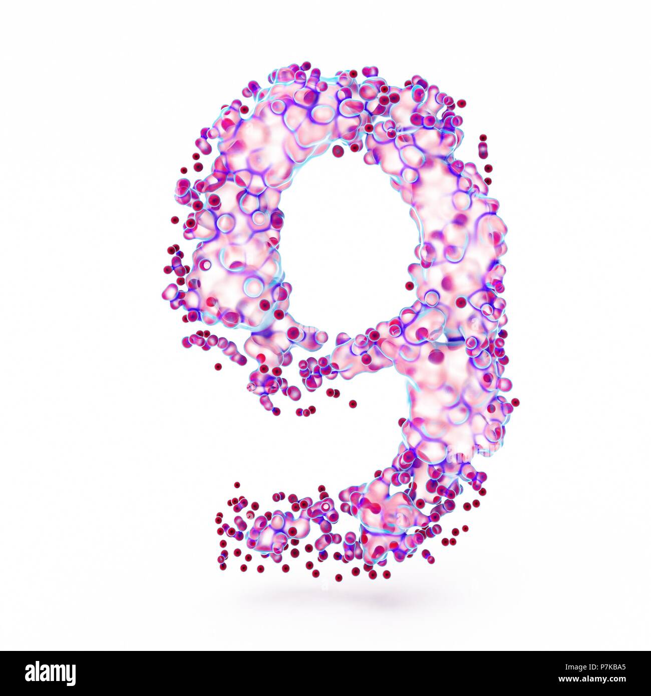 3D Number 9 with abstract biological texture Stock Photo - Alamy