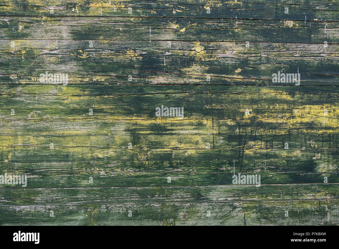 Beautiful wallpaper texture of worn green rusty paint in a wood plank ...