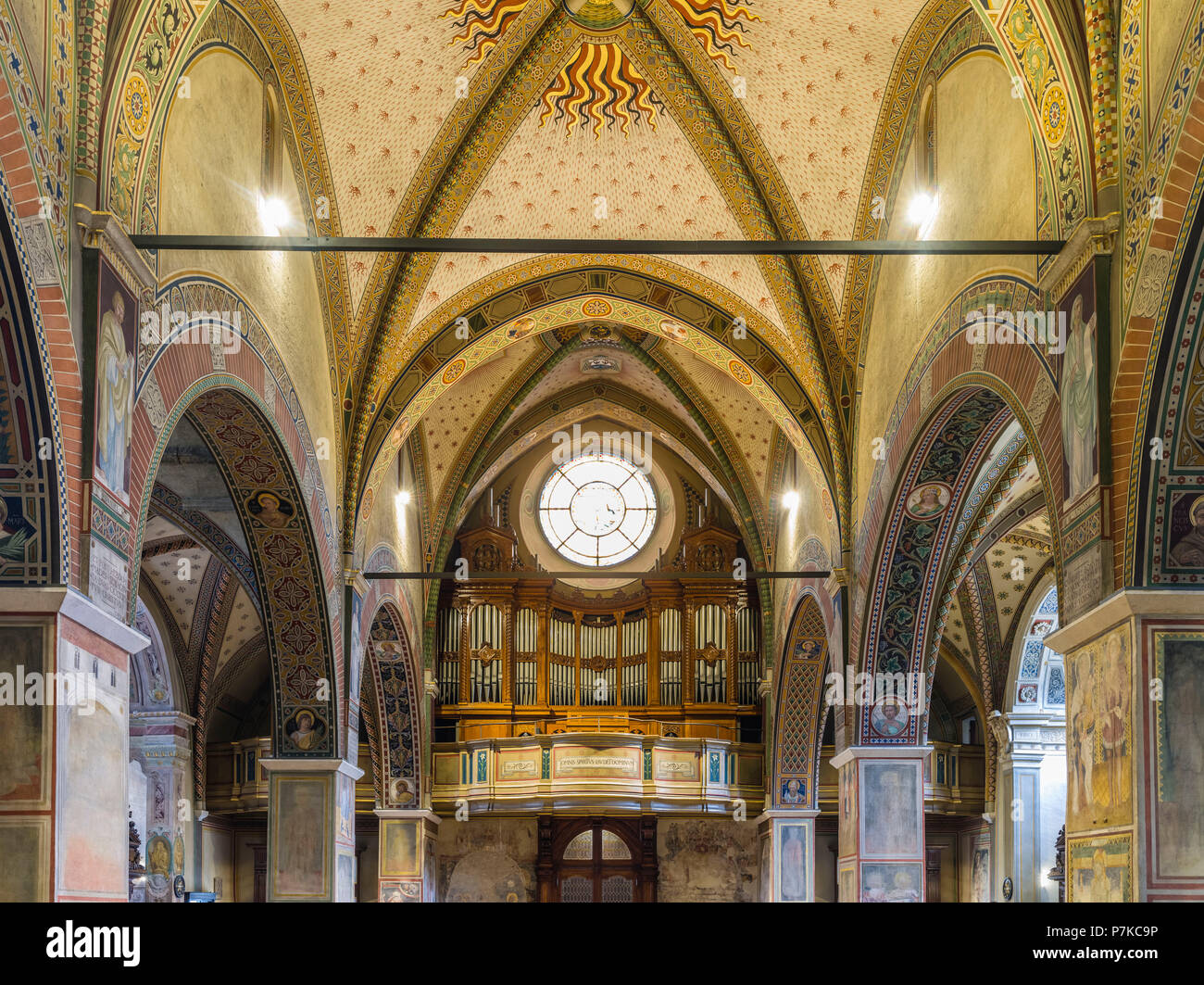 Organ gallery of the San Lorenzo cathedral in Lugano Stock Photo - Alamy