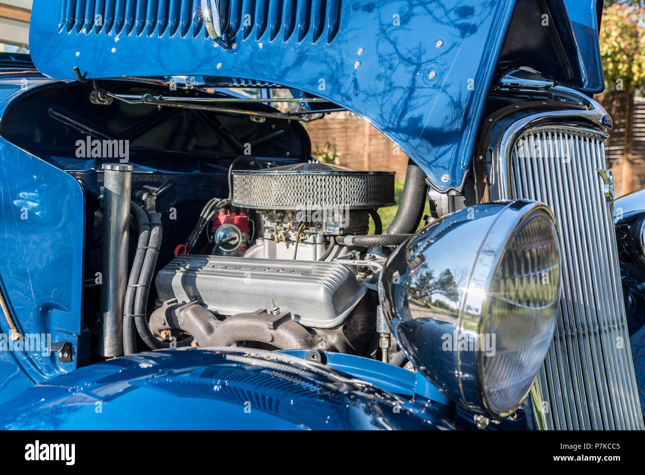 Hot Rod homemade on a Ford 3 Roadster chassis, built in 1933, Chevrolet ...