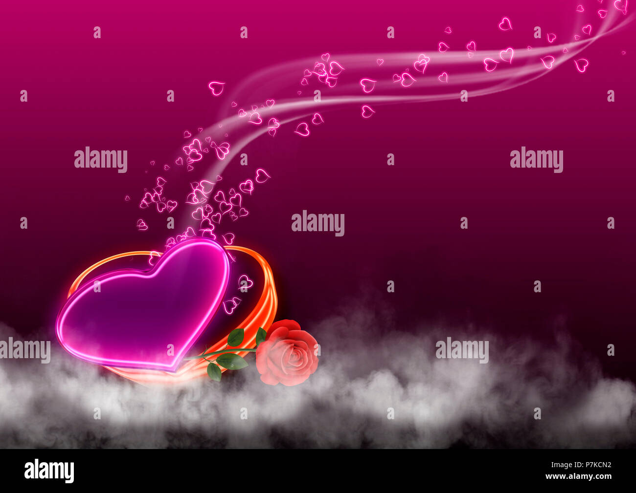 Valentine's Day, open heart, illustration Stock Photo - Alamy