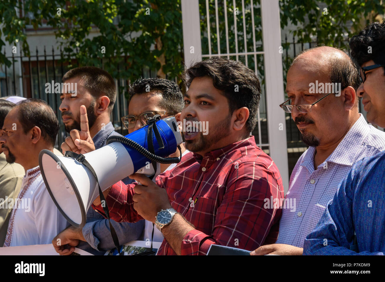 London , UK. 6th Jul 2018. A protest in Altab Ali Park, Whitechapel by ...