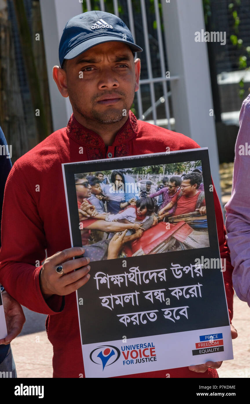 London , UK. 6th Jul 2018. A protest in Altab Ali Park, Whitechapel by ...