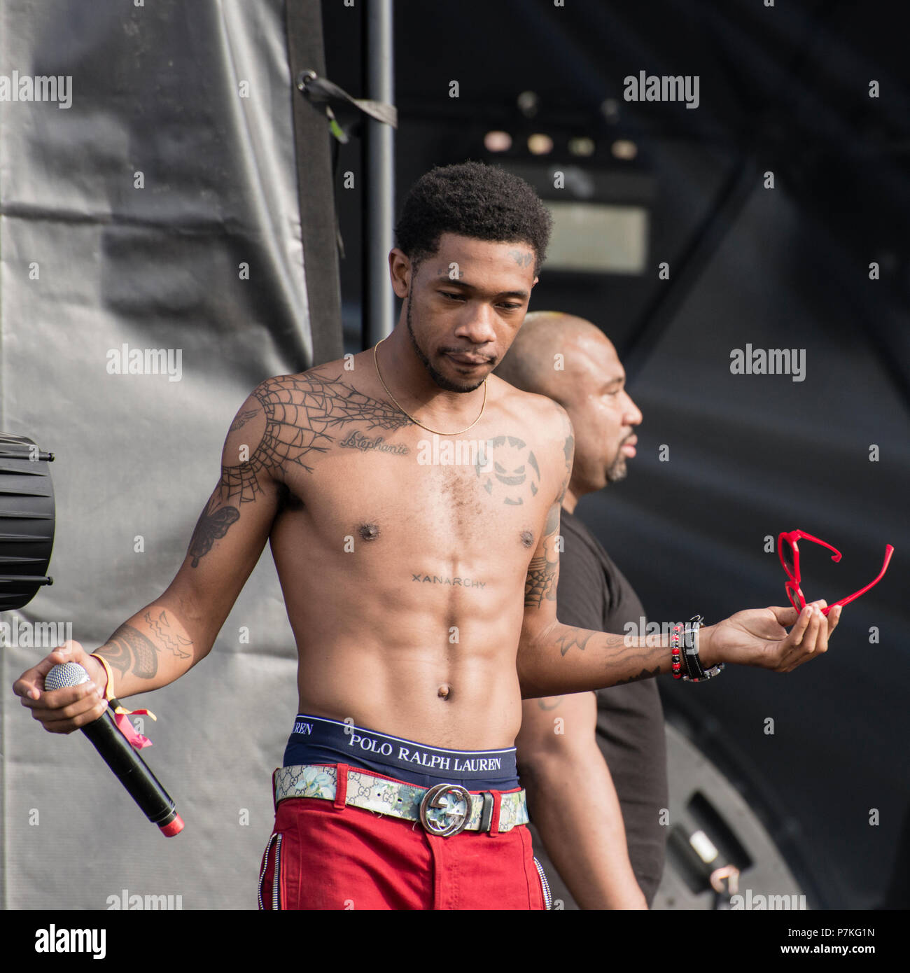 Turku, Finland. 6th July 2018. American rapper Lil Xan performing at ...