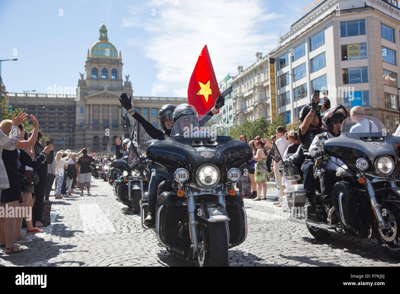 Czech Republic. 7th July 2018. thousands of Harley Davidson drivers ...
