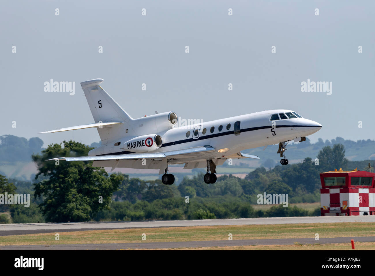 French Navy Falcon 50M landing at Yeovilton, Somerset UK This maritme ...