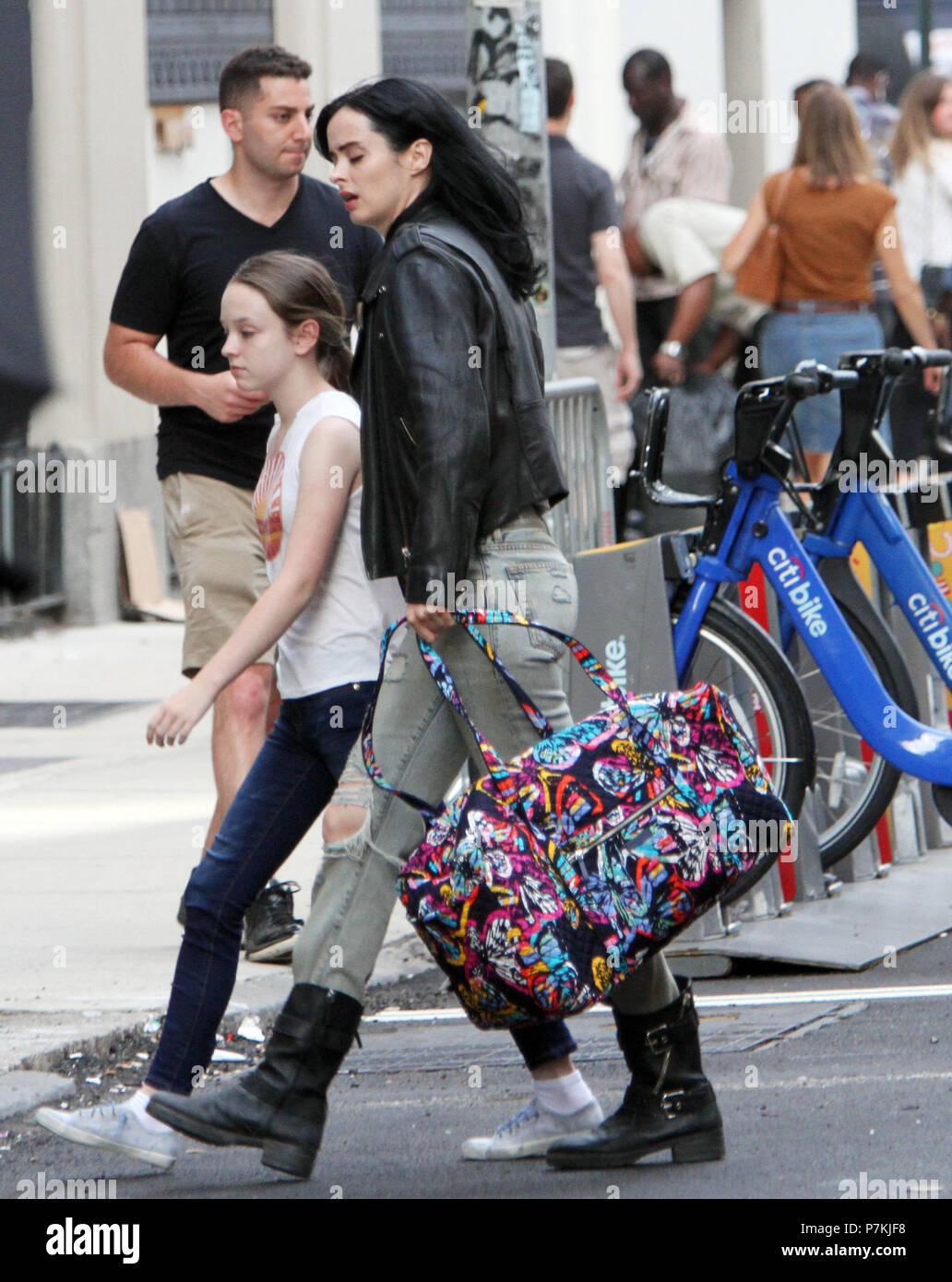 New York, USA. 6th July 2018. Krysten Ritter on the set of Netflix's ...