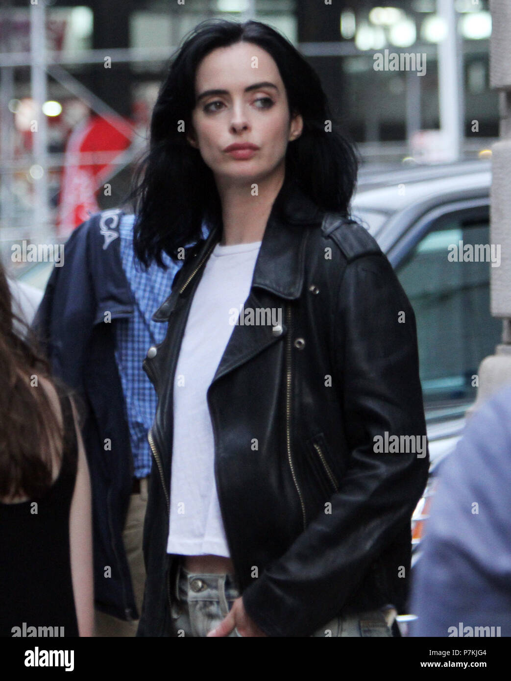 New York, USA. 6th July 2018. Krysten Ritter on the set of Netflix's ...