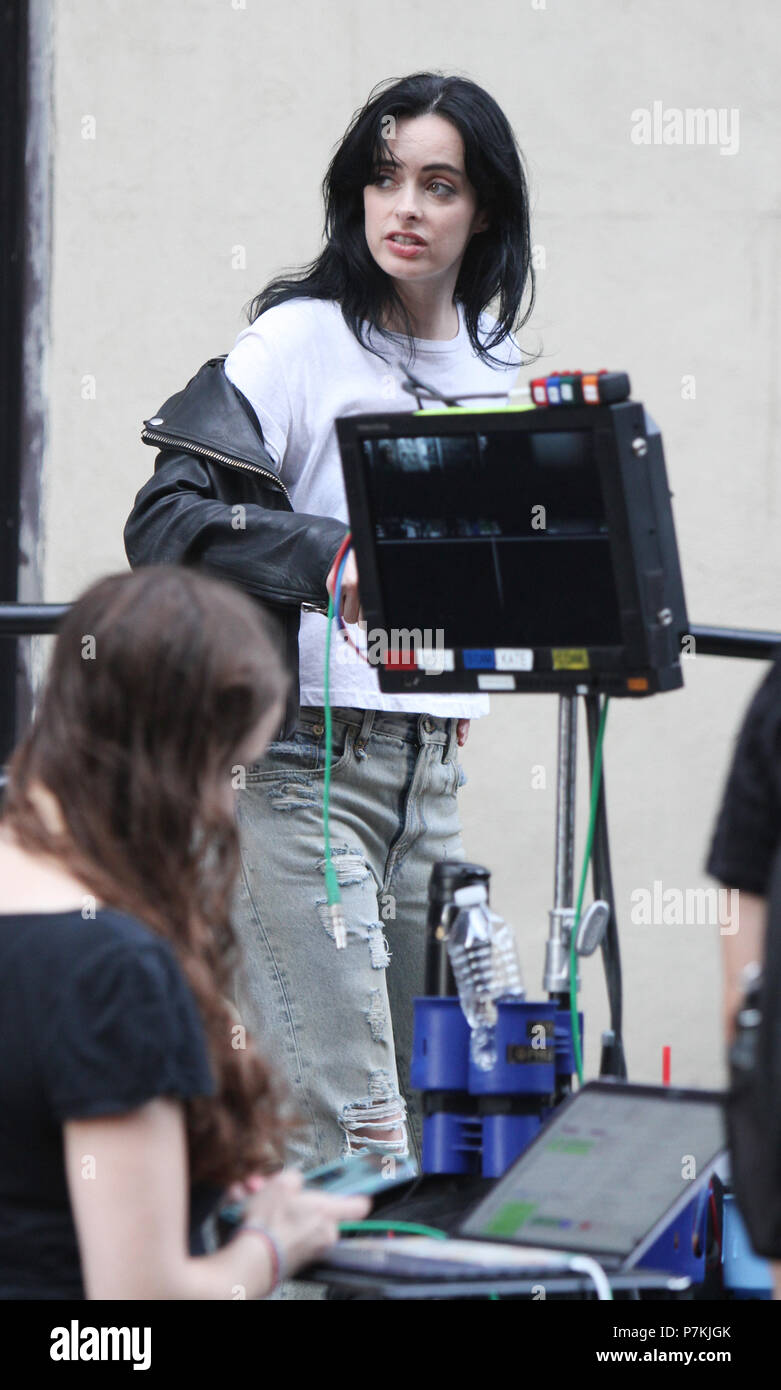 New York, USA. 6th July 2018. Krysten Ritter on the set of Netflix's ...