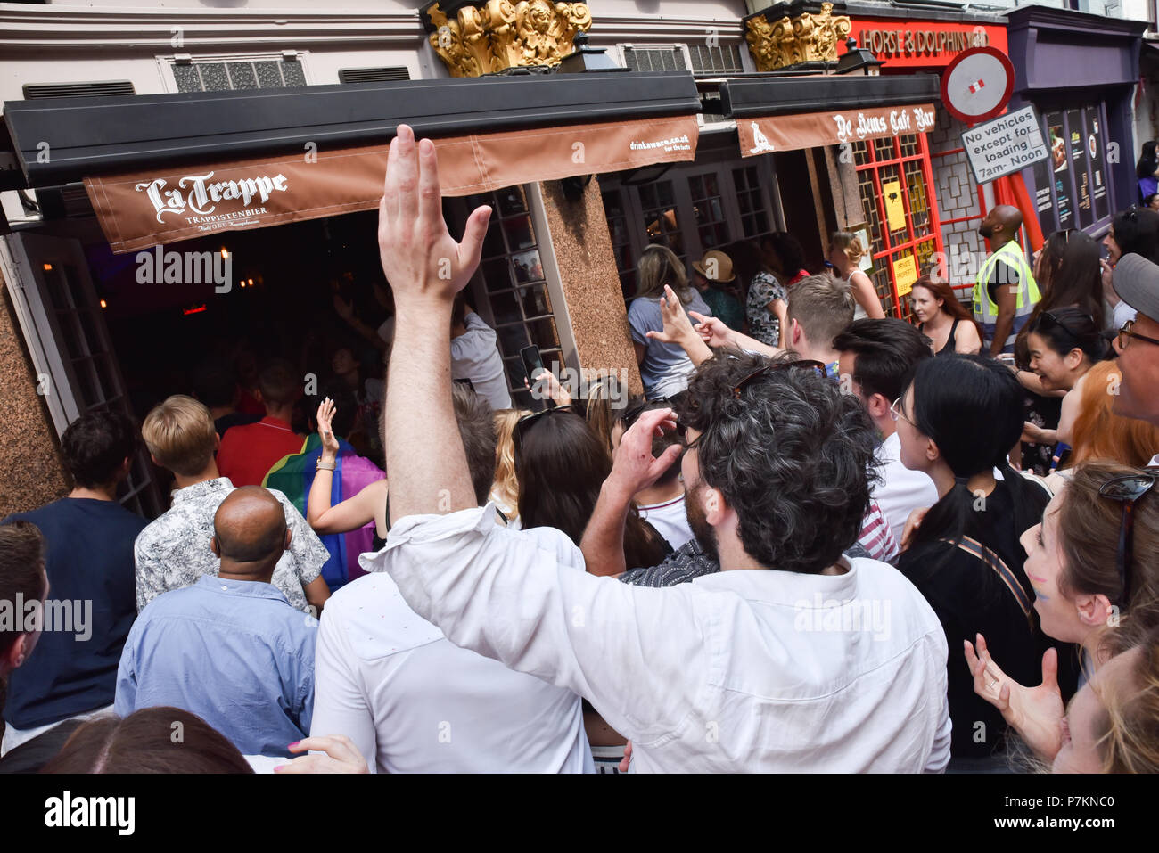Soho, London, UK. 7th July 2018. England fans at De Hems bar in Soho ...