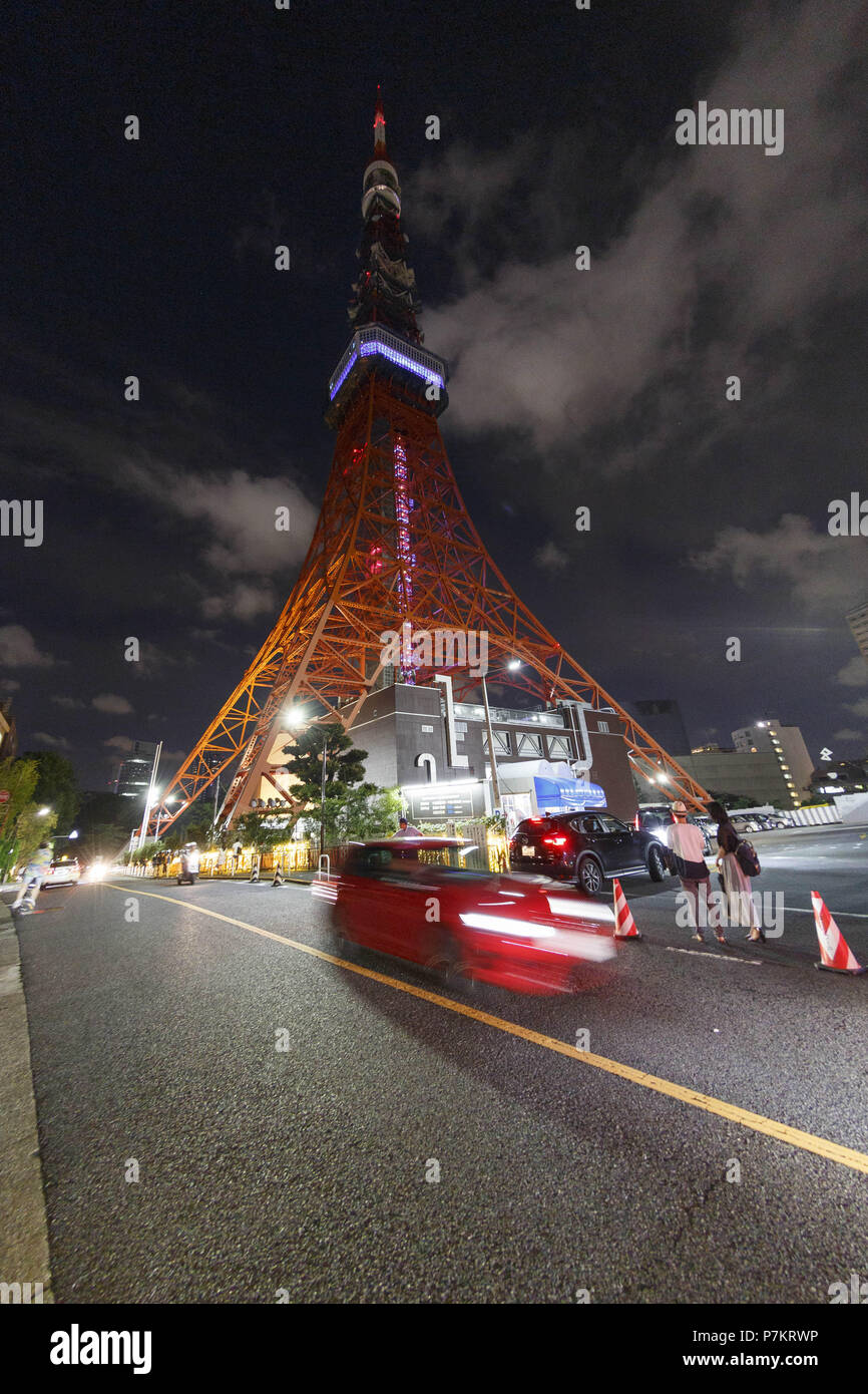 Tokyo, Japan. 7th July, 2018. Tokyo Tower is illuminated to celebrate ...
