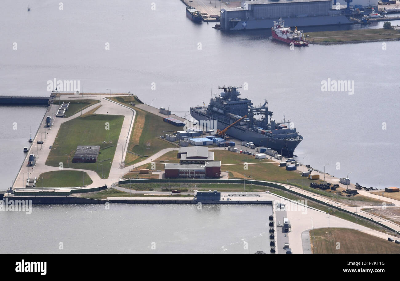 Wilhelmshaven, Germany. 15th June, 2018. Aerial view of the German navy ...
